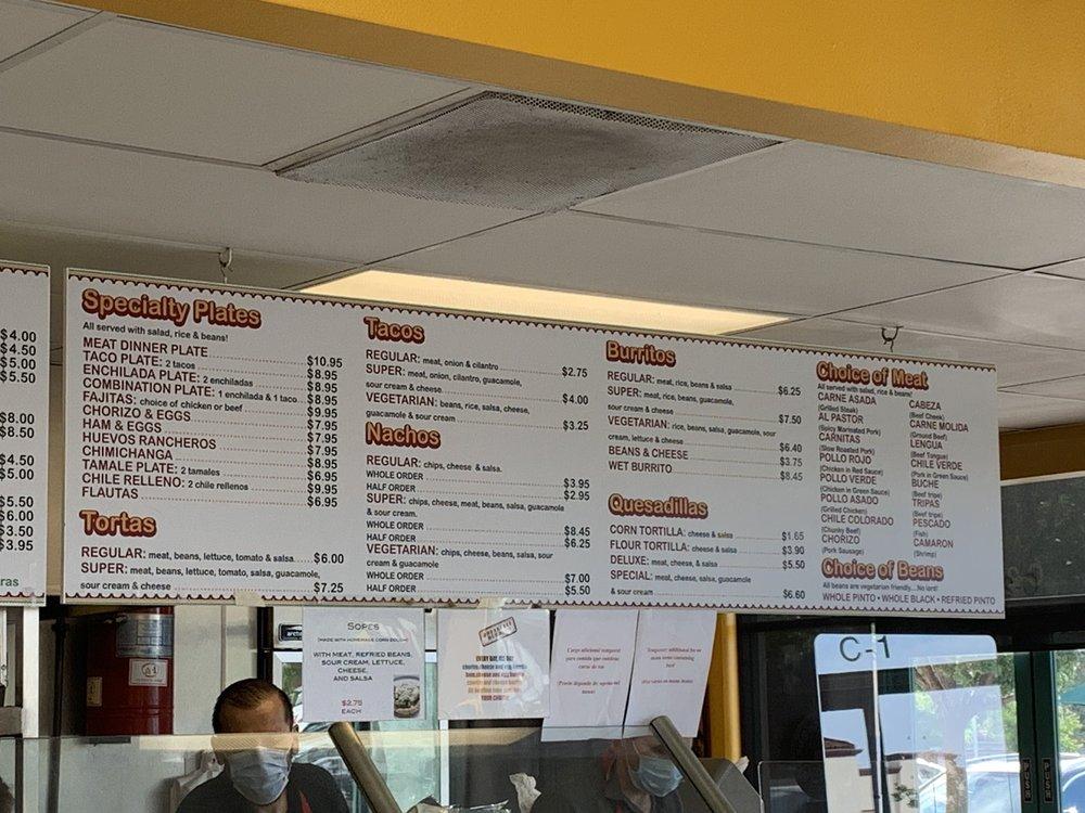 Menu at Chunky's Taqueria & Grill restaurant, Petaluma