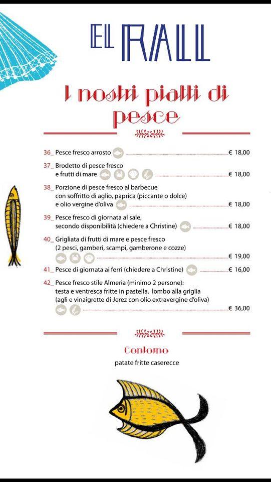 Carta de Restaurante El Rall, Valencia
