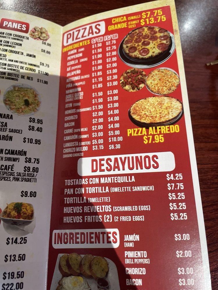 Menu at Habanos Cafe, Las Vegas