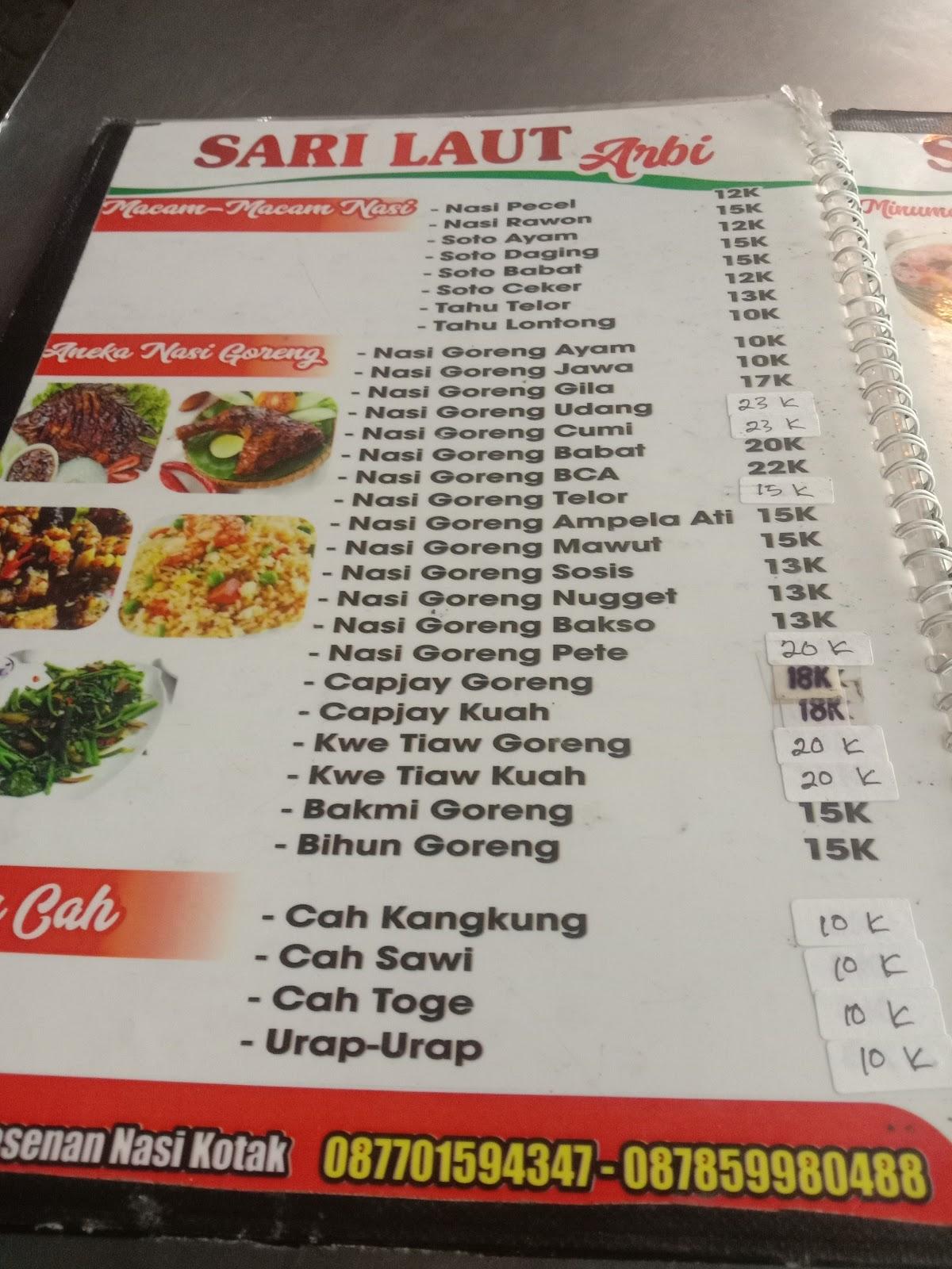 Menu at SARI LAUT ARBY restaurant, Malang