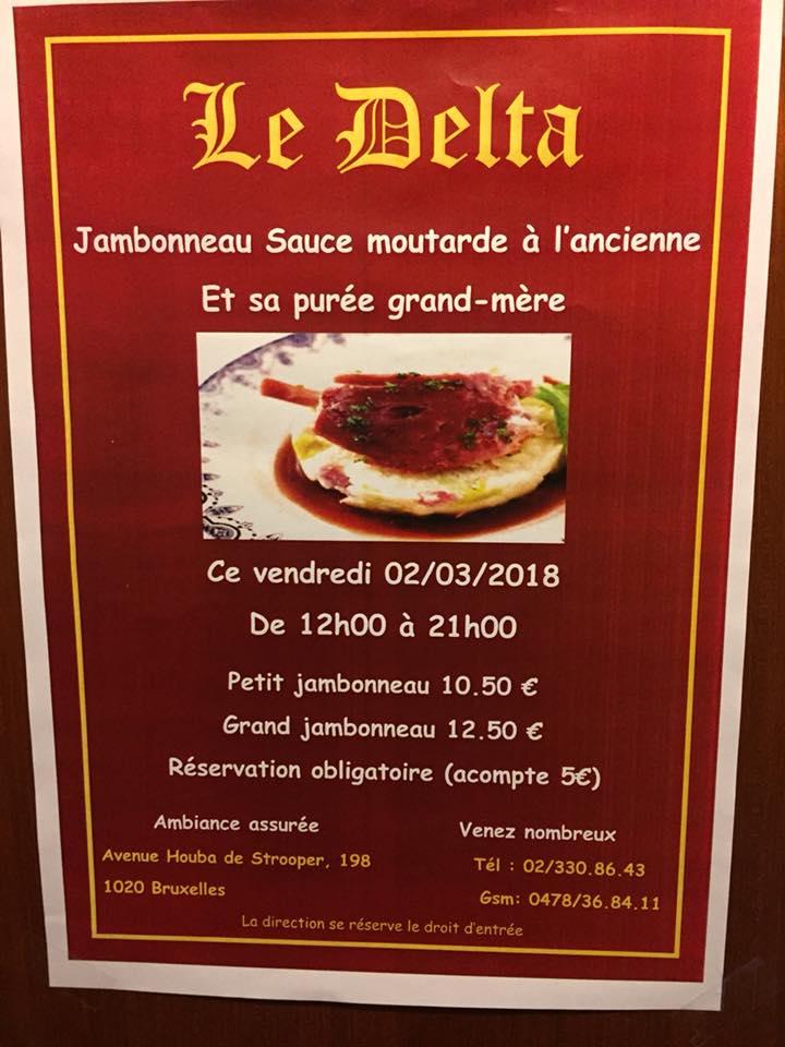 Speisekarte von Le Delta, Brussel