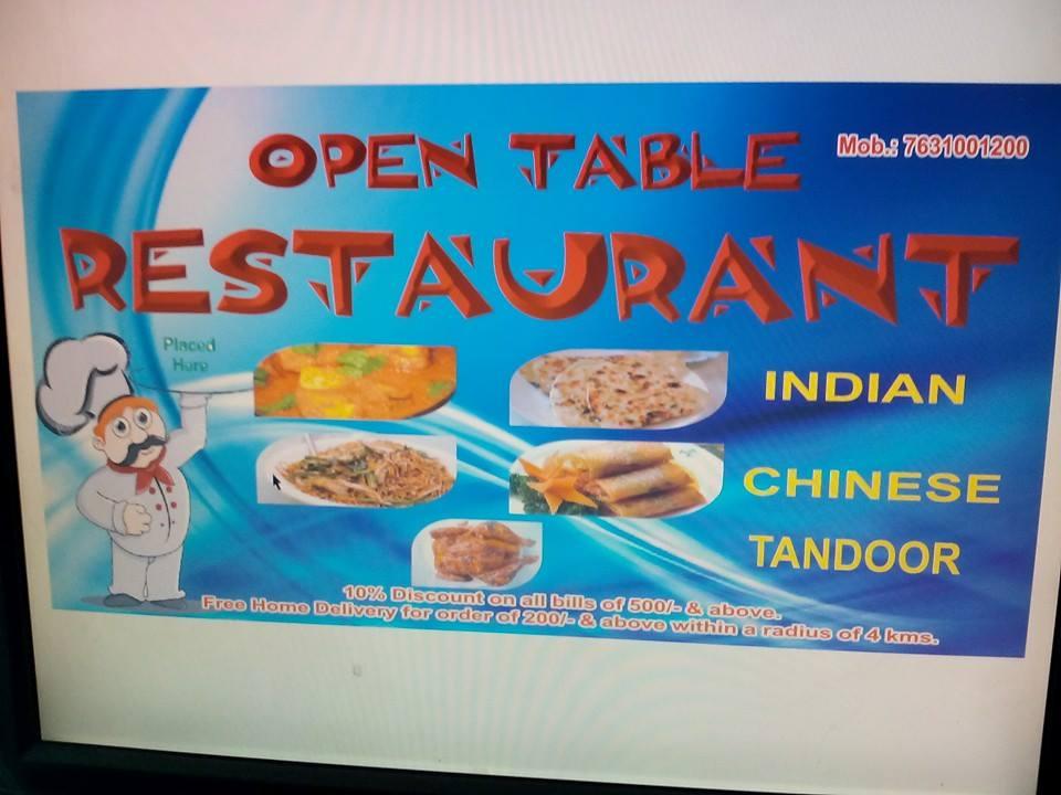 Menu at OPEN TABLE, Ranchi