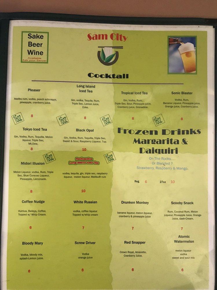 Menu at Sam City Pho & Grill restaurant, Albany