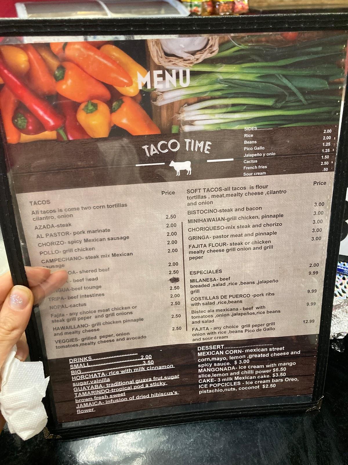 Carta del restaurante Taco time, Lexington, Nicholasville Rd