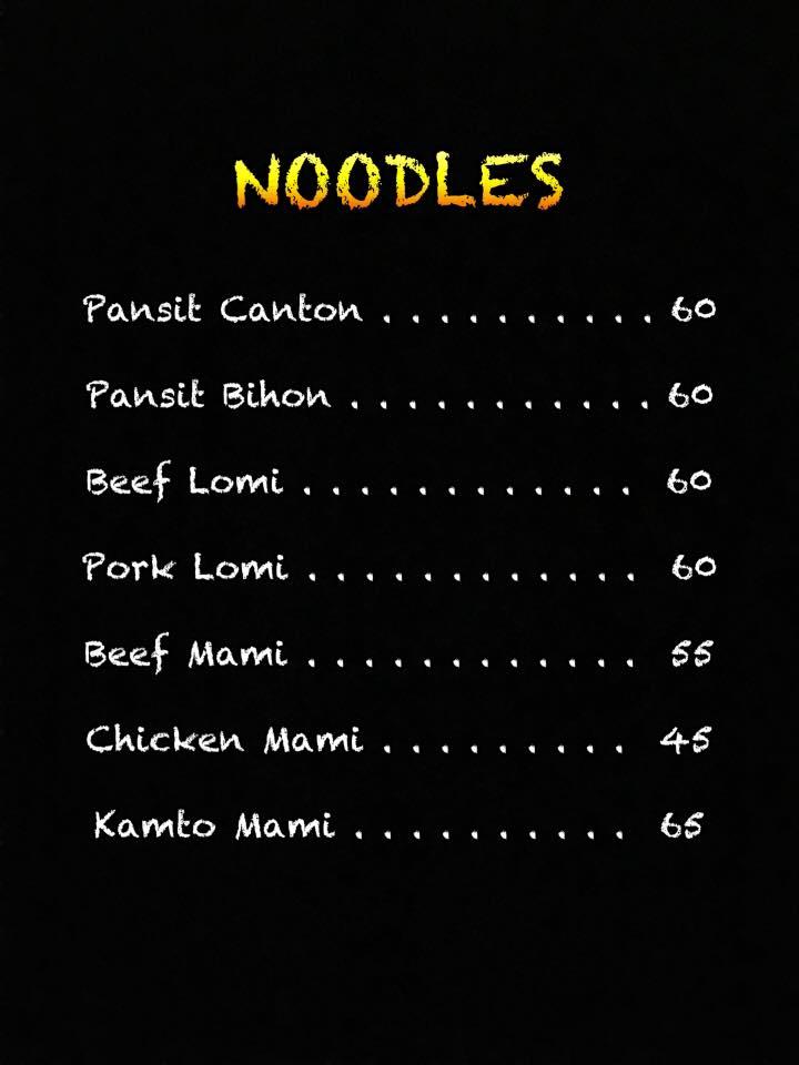 Menu at Ten-ten’s Kitchen restaurant, Baliuag