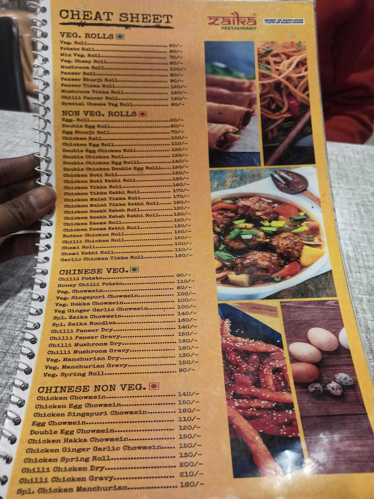 Menu at Zaika Restaurant, Dadri