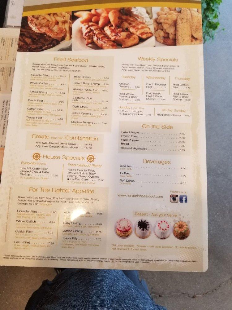 Menu at Harbor Inn Seafood Asheville restaurant, Asheville