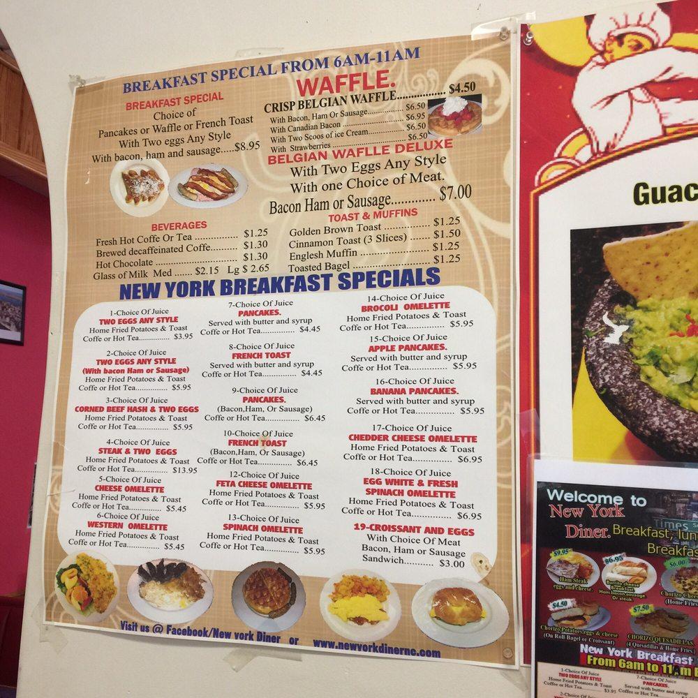 Menu at New York Diner restaurant, Knightdale