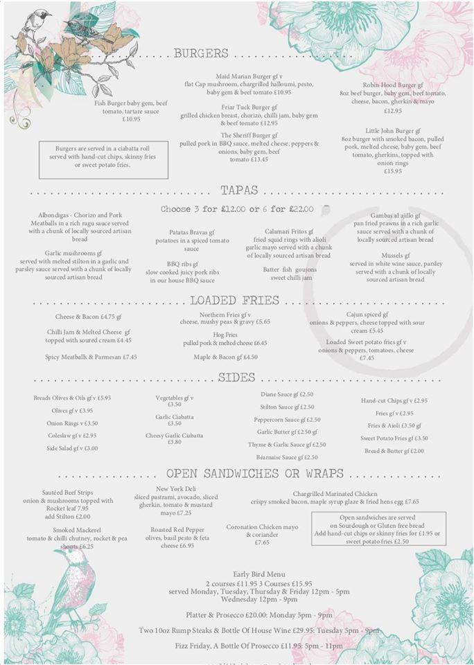 Menu at The Little John Inn pub & bar, Ravenshead