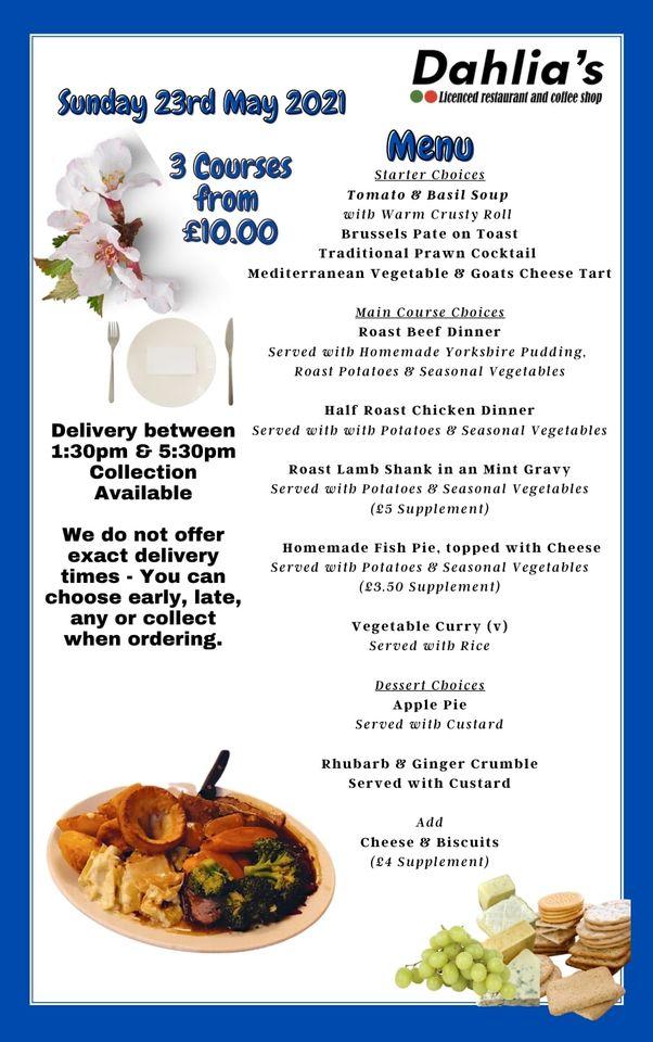 Menu at Dahlia's Kitchen • Licenced Restaurant & Coffee Shop, Blackpool