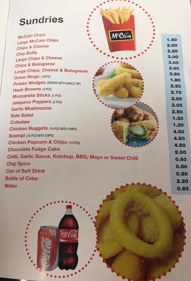 Menu at HOT Pizza pizzeria, Hull