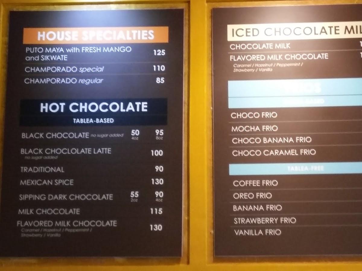 Carta de Tablea Chocolate Café, Dipólog