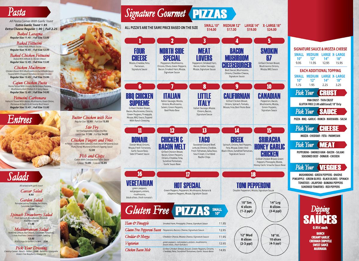 Menu at North Side Pizza and Yogen Fruz restaurant, Cold Lake