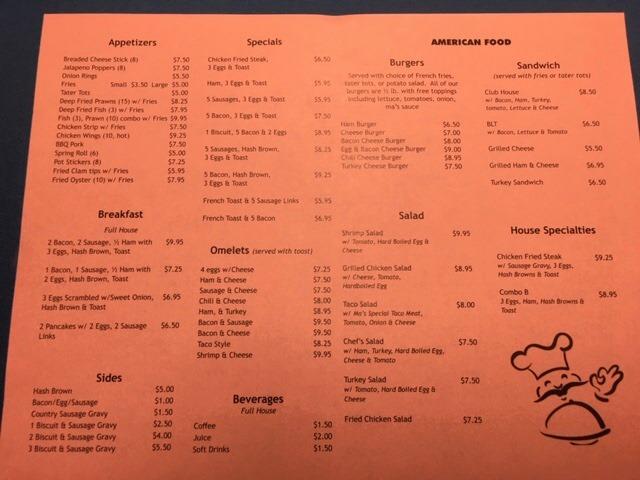 Menu at Ma’s Dairy Farm pub & bar, Albany