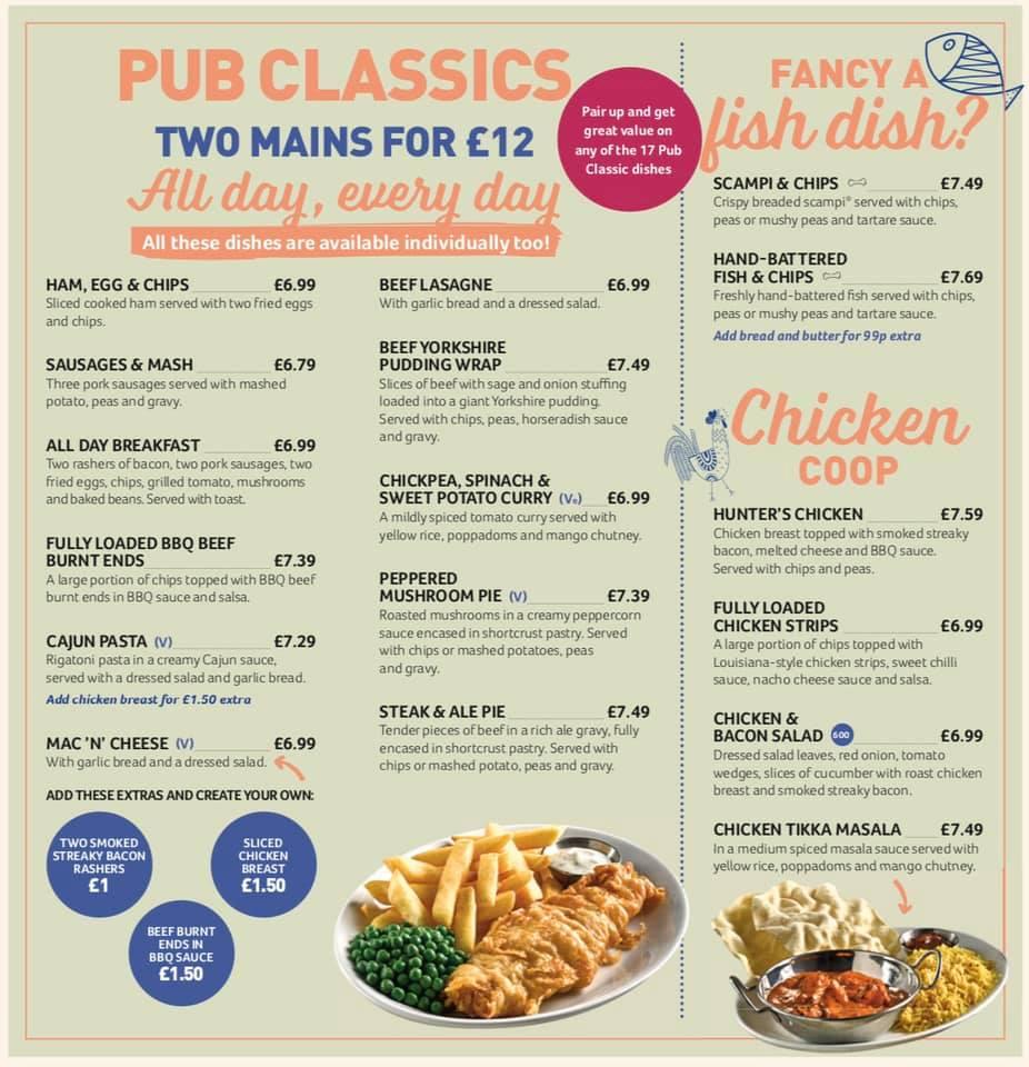 Menu at The Fox pub & bar, Nottingham, The Fox Public House