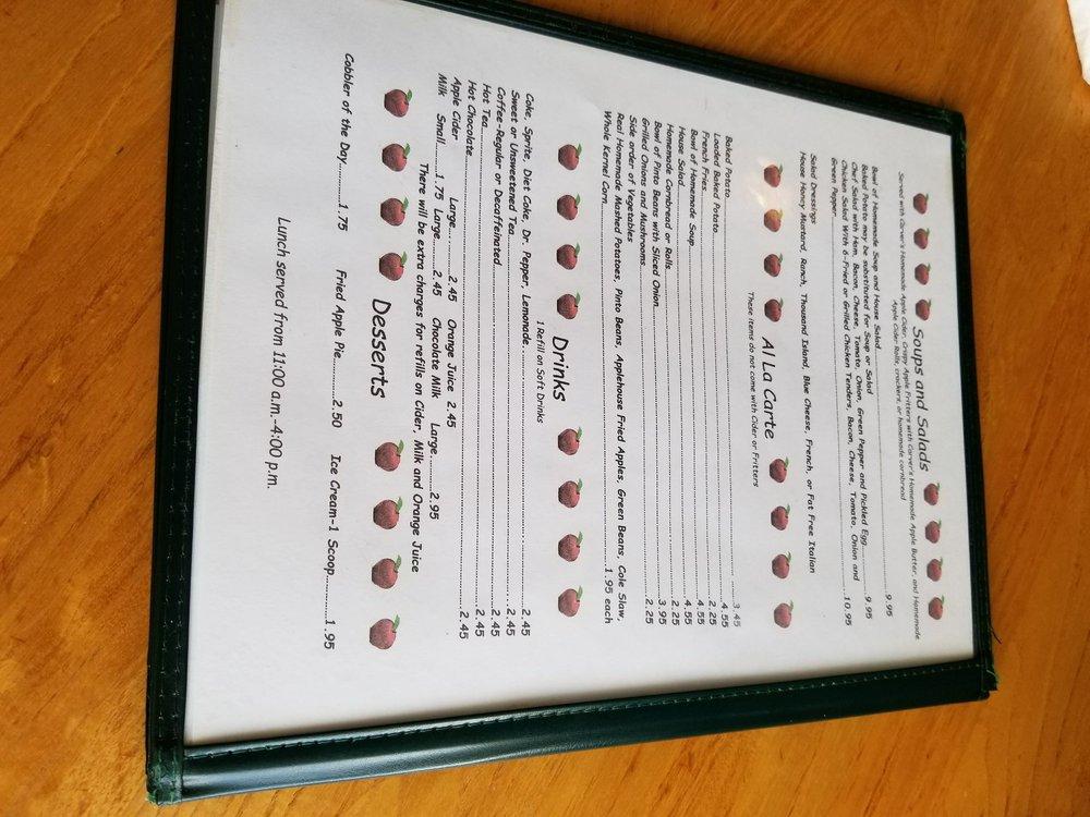 Menu at Carver's Orchard & Applehouse Restaurant, Cosby