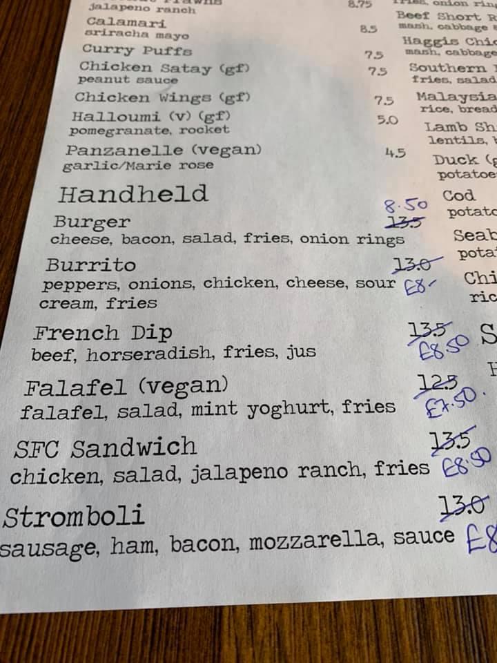 Menu at Crumb restaurant, Dumfries, 53 St Michael St