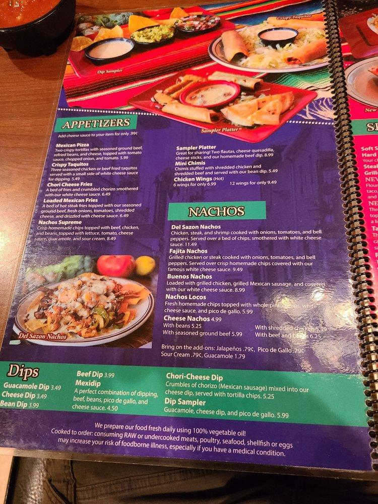 Menu at Casa Del Sabor restaurant, Springfield