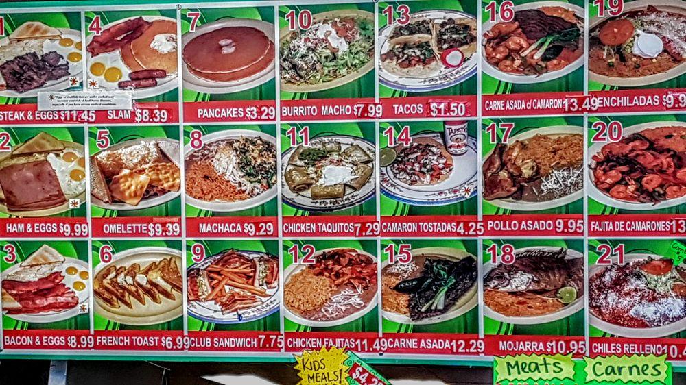 Menu at Don Pedro restaurant, Camas