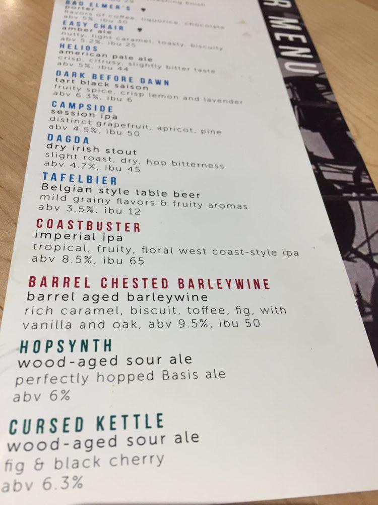 Menu at Upland Columbus Pump House pizzeria, Columbus