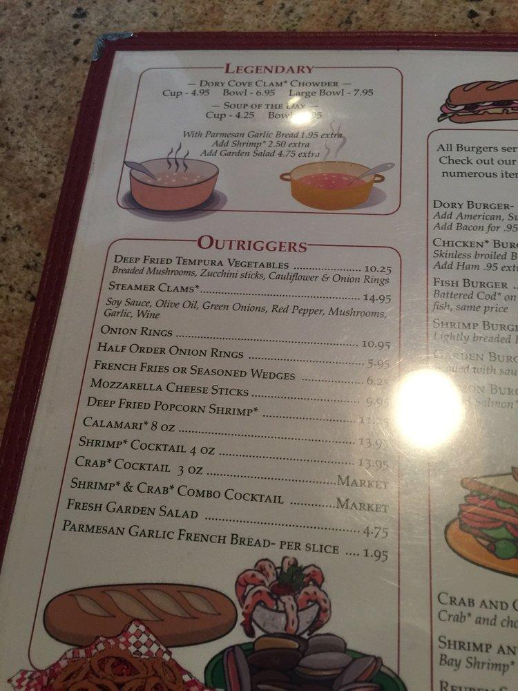 Menu at Dory Cove Restaurant, Lincoln City, US-101
