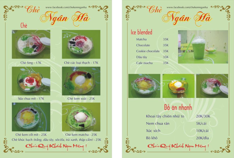 Menu at Food Highlights restaurant, Hanoi