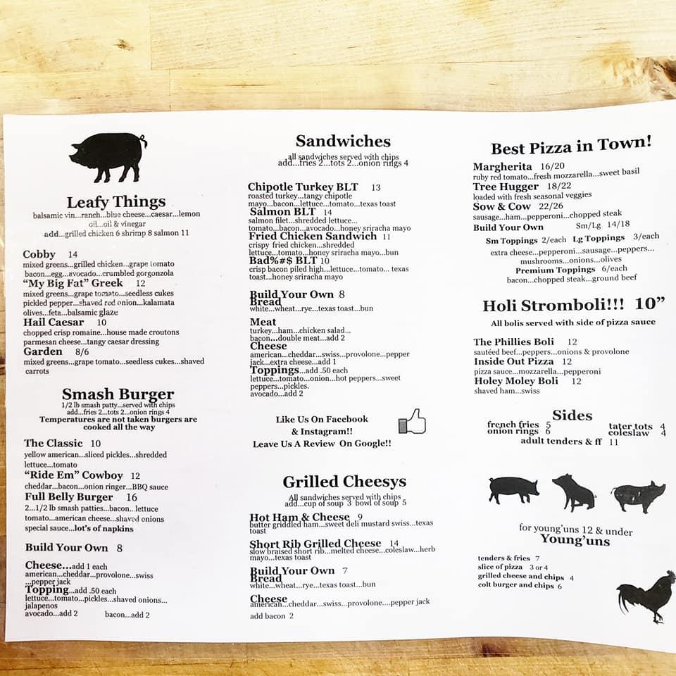 Menu at Full Belly Bistro pizzeria, Lewes