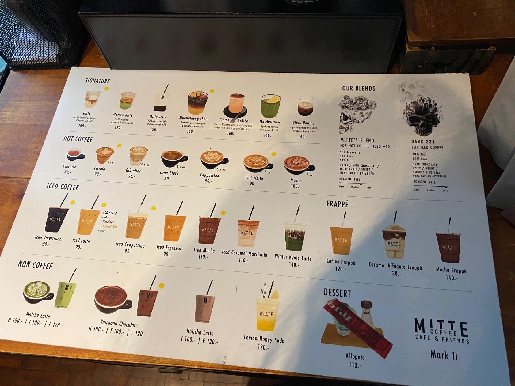 Menu at Mitte Coffee, cafe & friends, Pak Kret, WG4Q+CH4