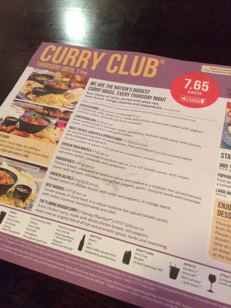 Menu at The Waterhouse - JD Wetherspoon pub & bar, Manchester