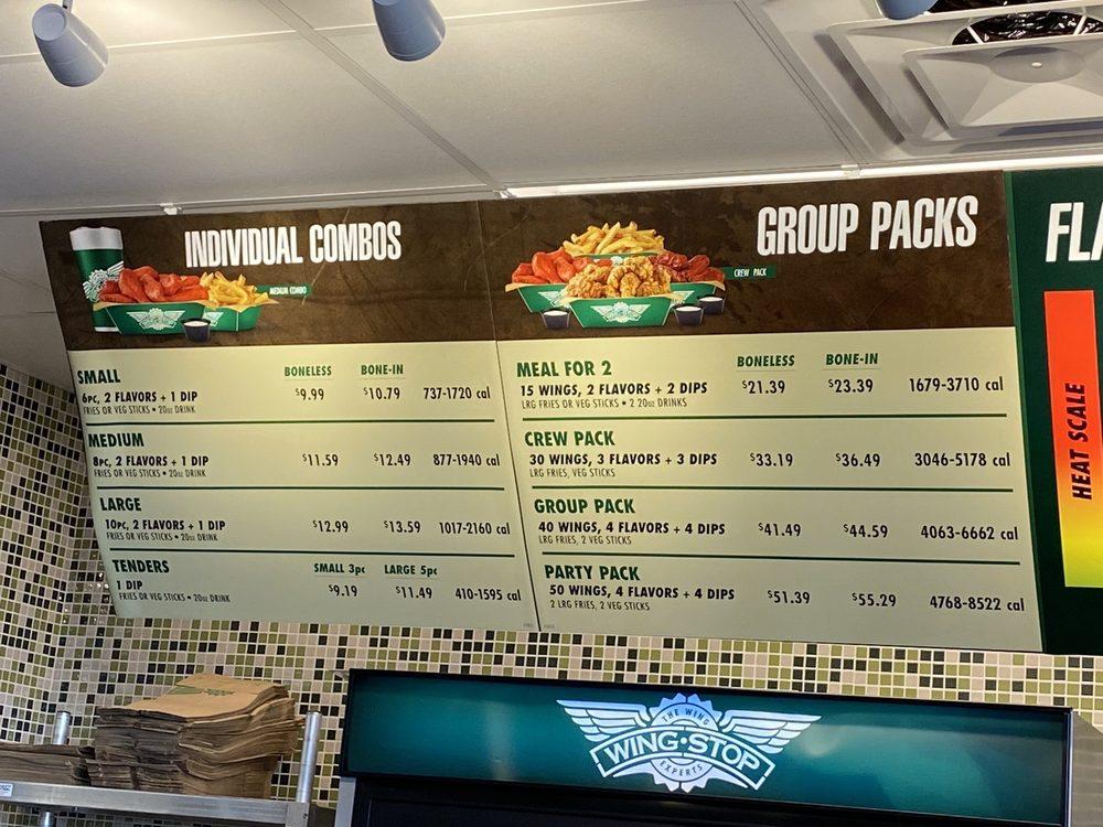 Menu at Wingstop, Barstow, 540 Barstow Rd