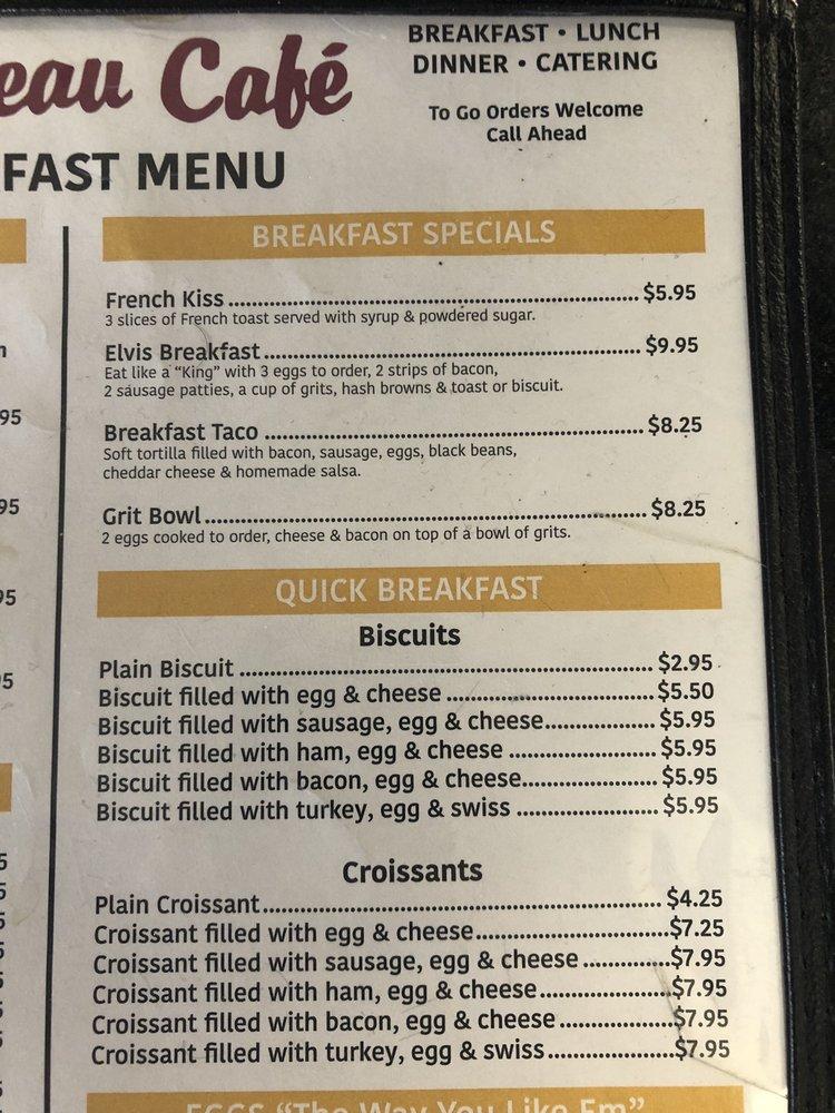Menu at Chateau Cafe, New Orleans, 139 Allen Toussaint Blvd
