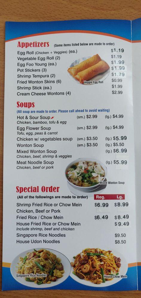 Menu at Chinese Deli Fast Food, La Mirada