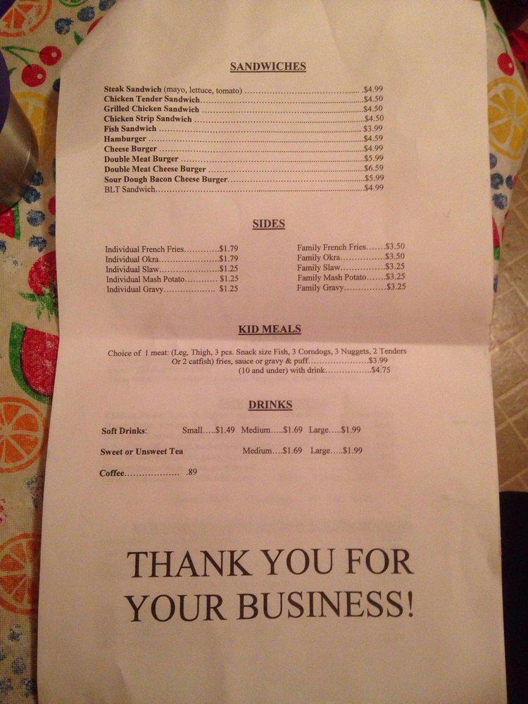 Menu at Ken's Chicken-N-Fish restaurant, Breckenridge