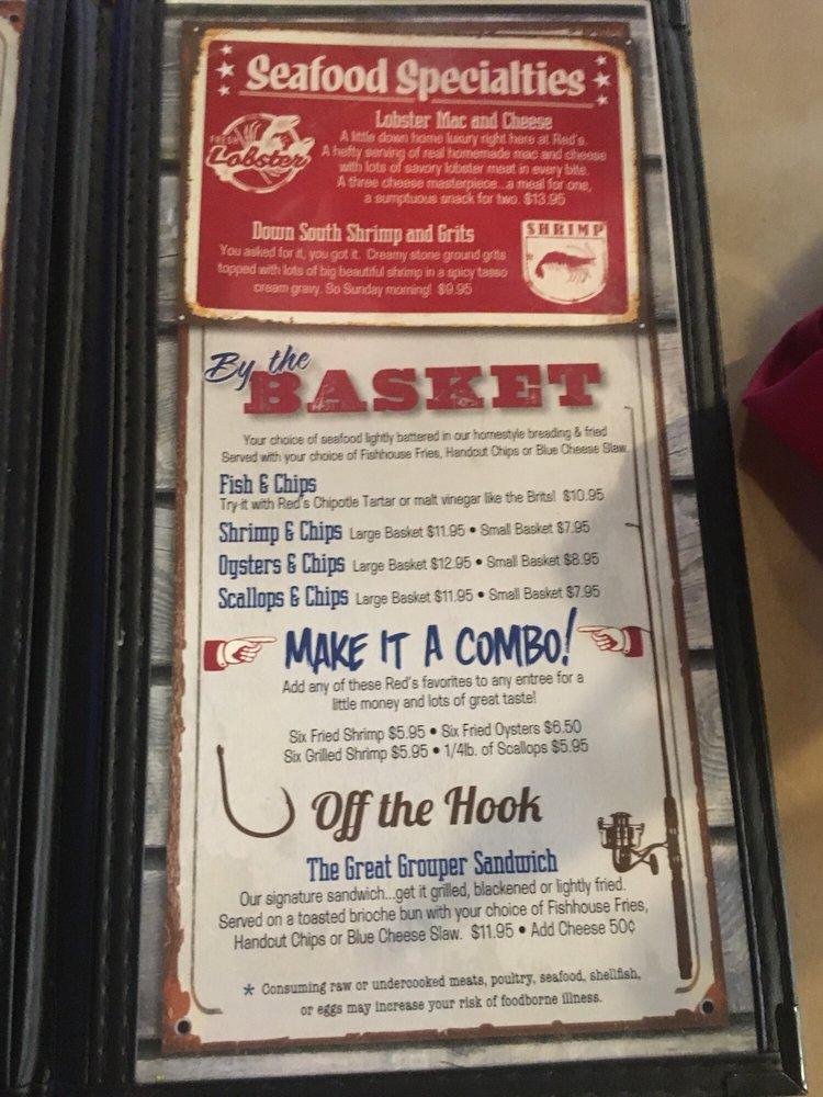 Menu at Red's Ice House pub & bar, Mount Pleasant, 98 Church St