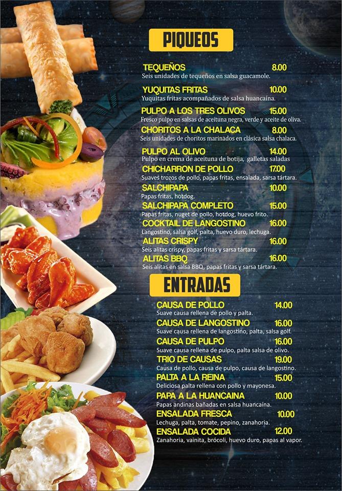 Carta de Restobar El Boqueron - Centro Naval del Perú., Peru