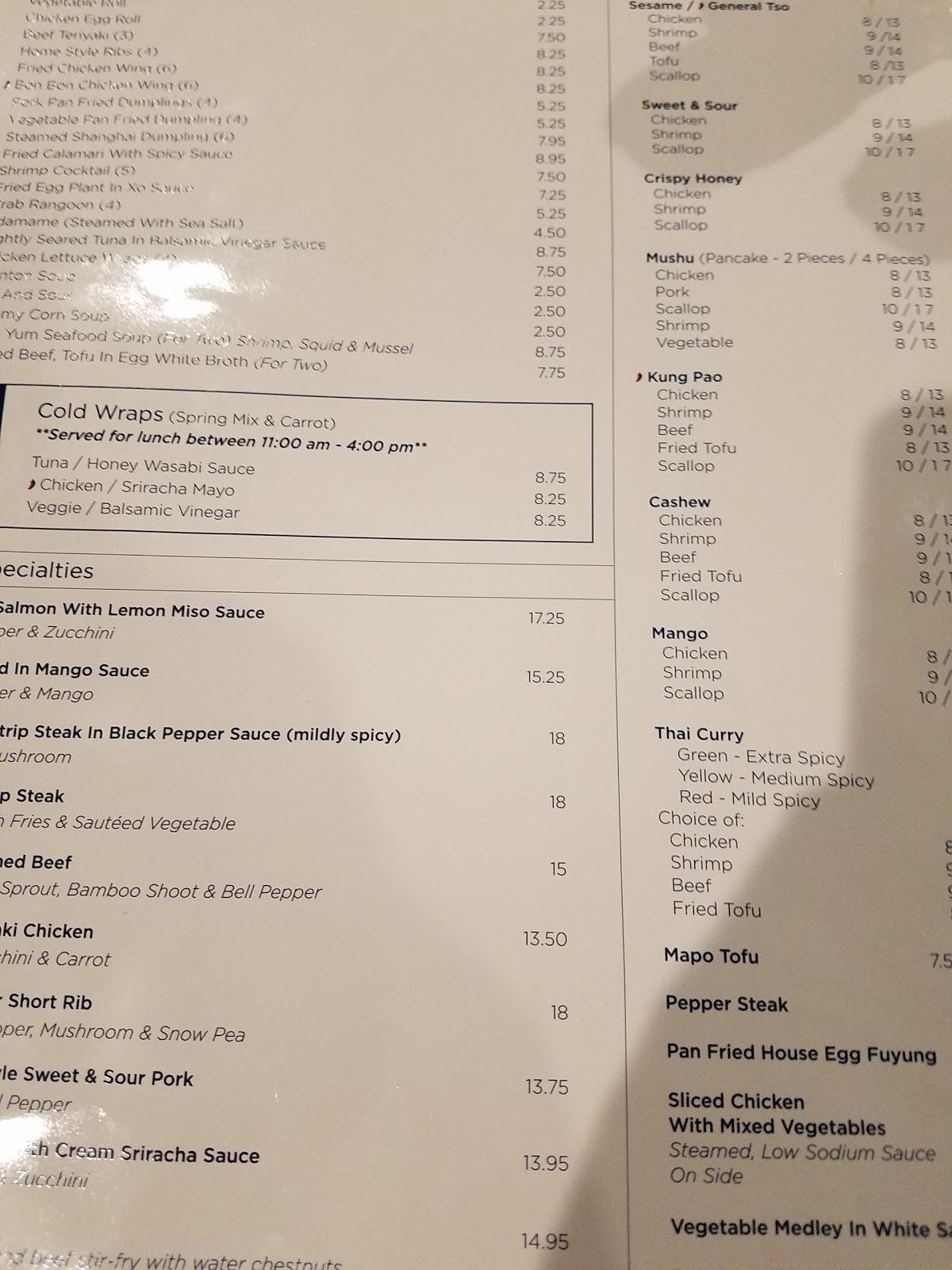 Menu at Stir Fresh Asian Canteen restaurant, Marysville