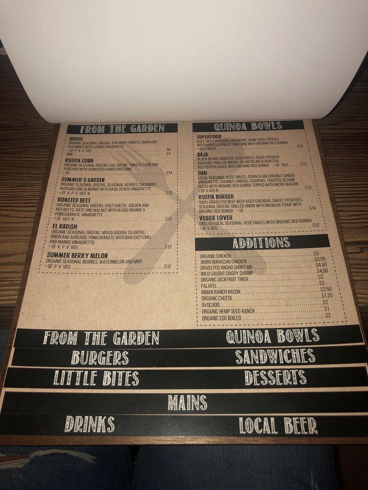 Menu at The Rustik Fork restaurant, Riverside