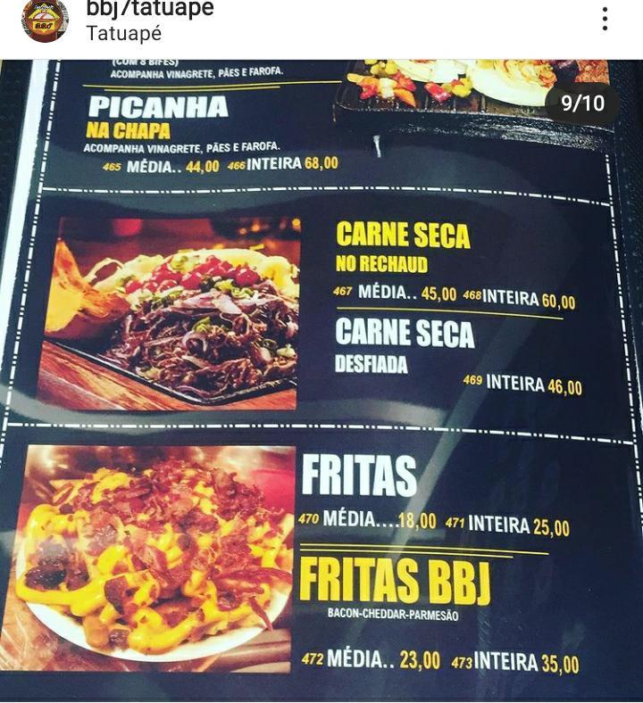 Menu em BBJ TATUAPÉ restaurante, São Paulo