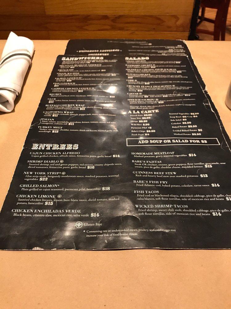 Menu at Babes Grill & Bar, Madison, Schroeder Rd