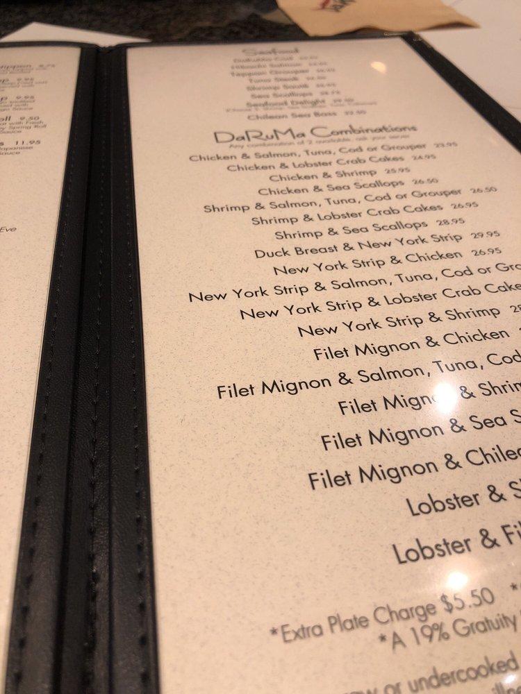 Menu at Daruma North Sarasota - Japanese Steakhouse & Sushi Lounge ...