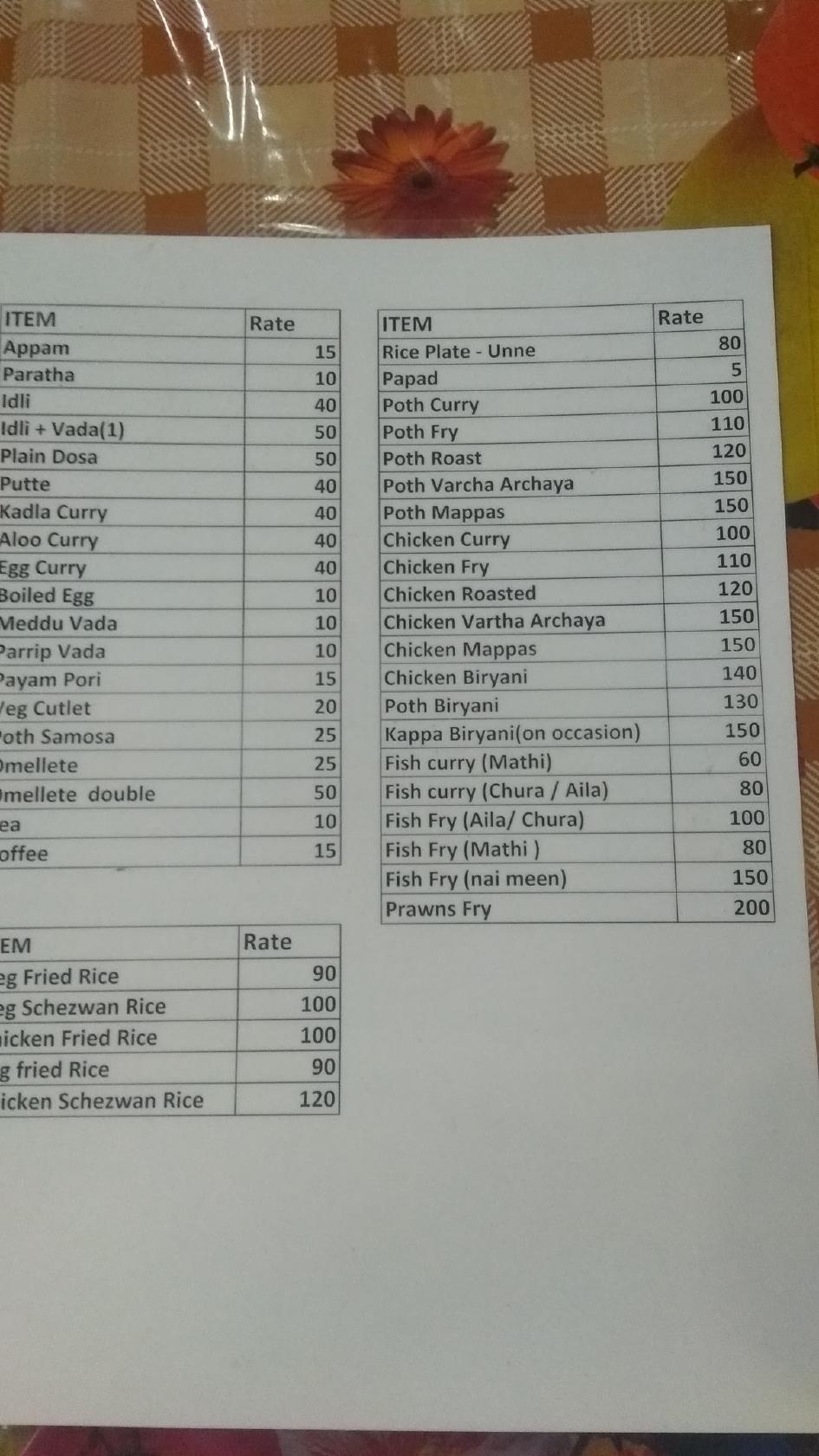 Menu at Kerala Kitchen, Navi Mumbai