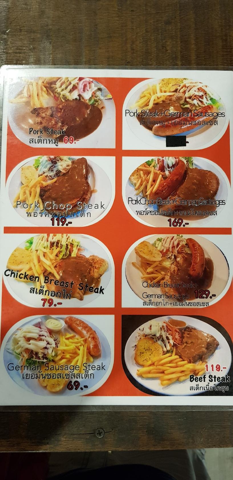 Menu at The Best Beef restaurant, Chalong