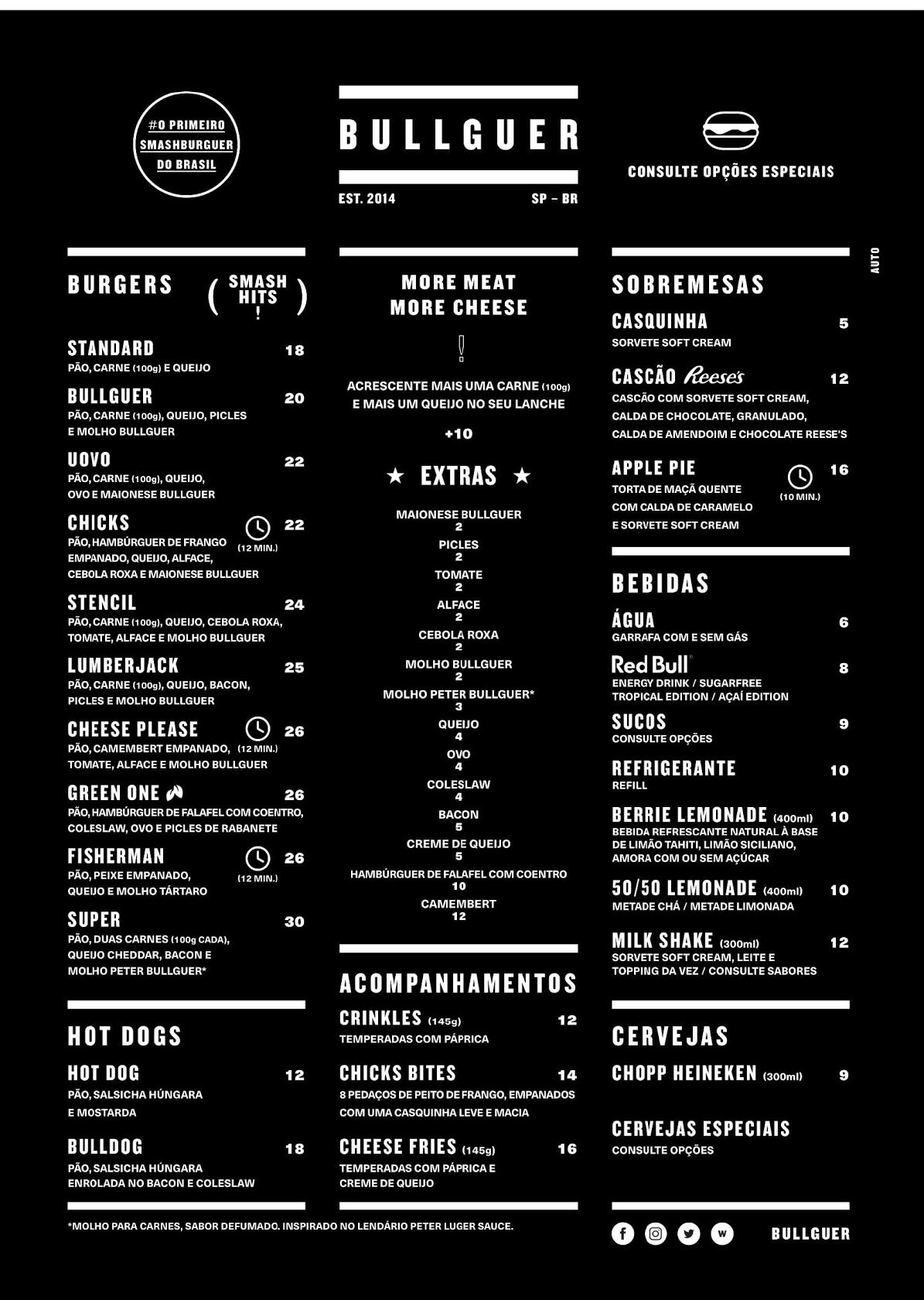 Menu em Bullguer - Vila da Serra restaurante, Nova Lima