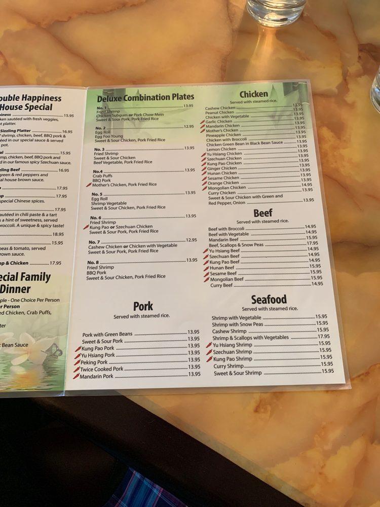Menu at Double Happiness Chinese Restaurant, Bend, NE Hwy 20 #102