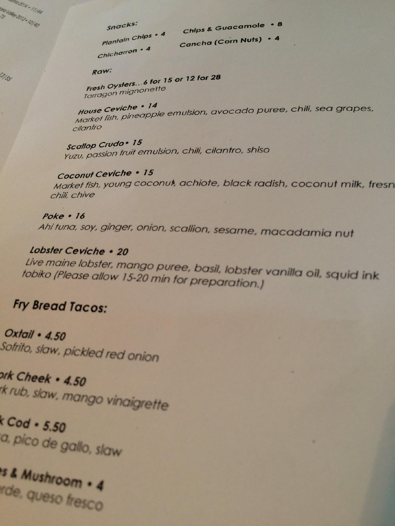Menu at El Capitan pub & bar, San Francisco, Folsom St