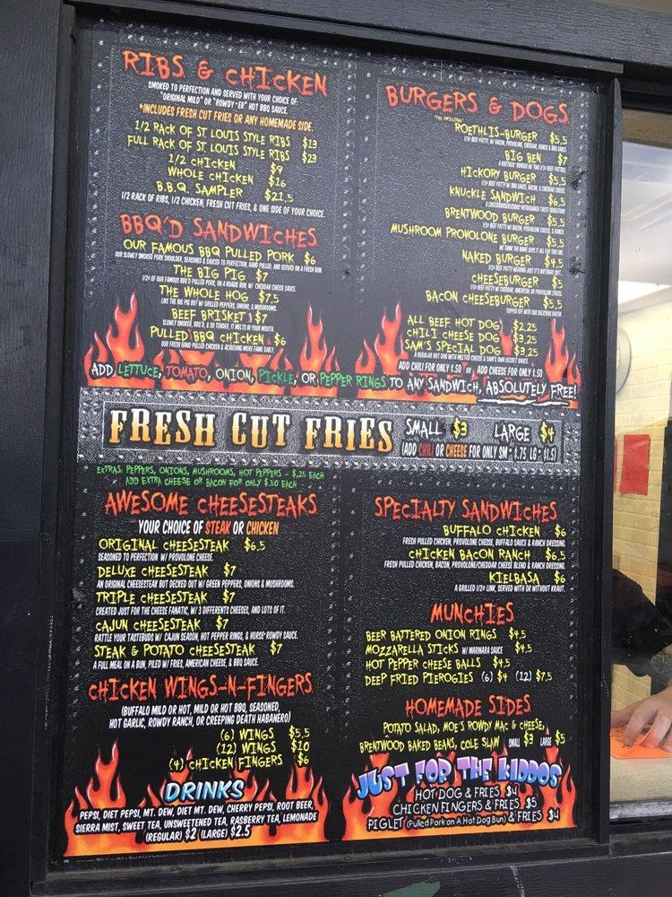 Menu at Rowdy BBQ, Brentwood