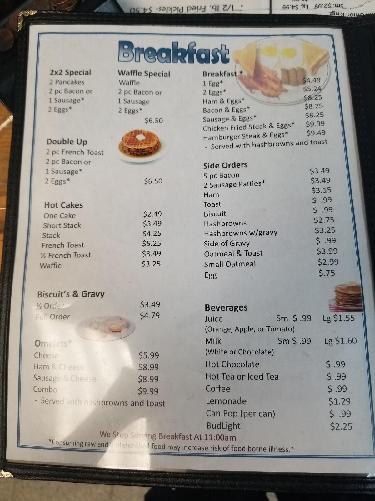 Menu at South Forty Cafe, Westmoreland, 403 Road to Oz Highway