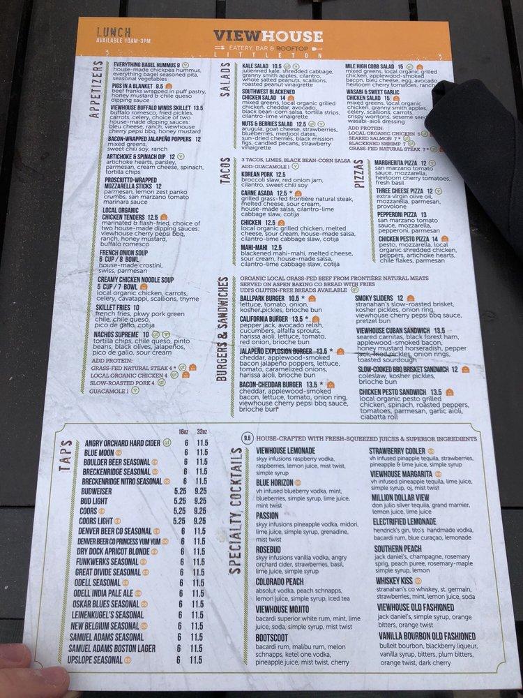 Menu at ViewHouse Littleton pub & bar, Littleton