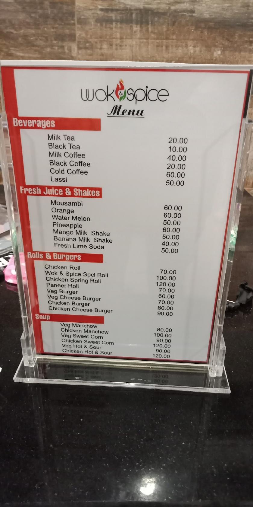 Menu at Wok & Spice, Mangaldoi