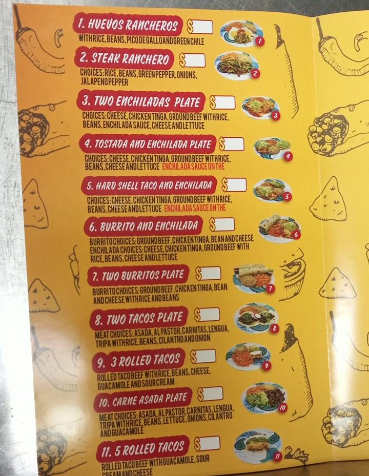 Menu at Del Sol Express 1 restaurant, Lakewood, W Colfax Ave
